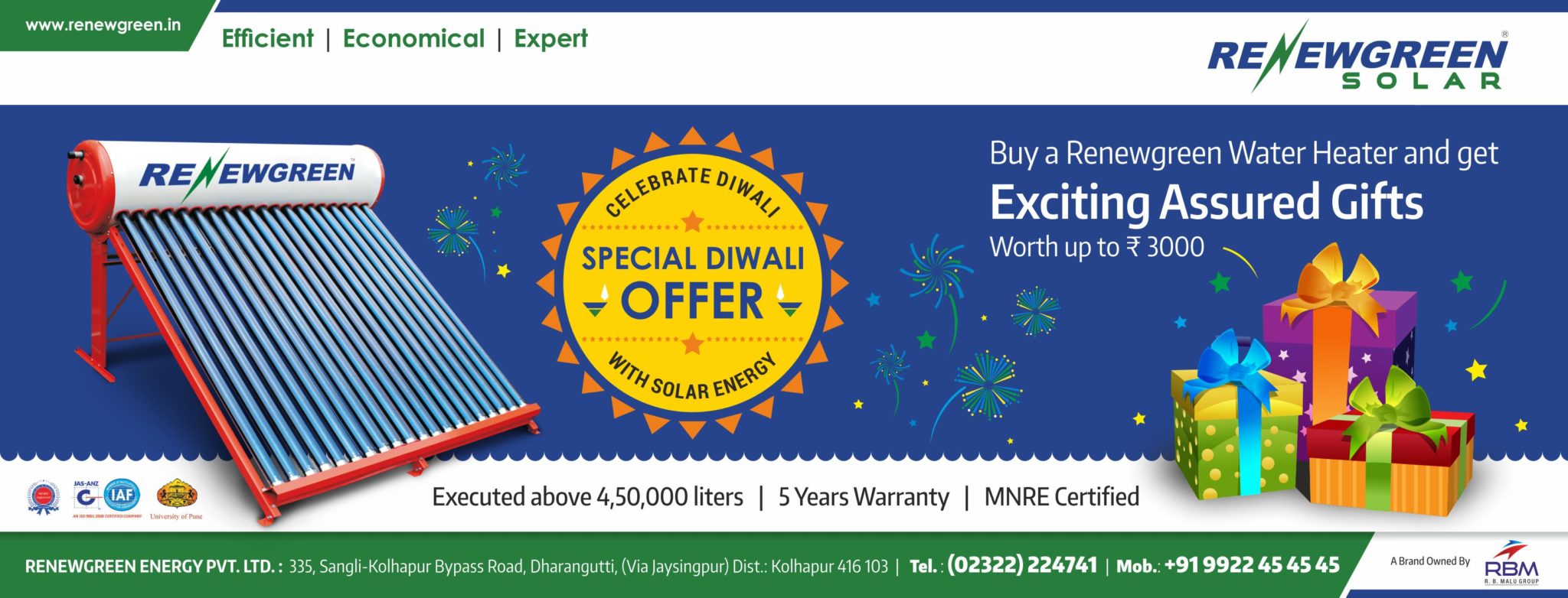 solar water heater diwali offer - Renewgreen Energy